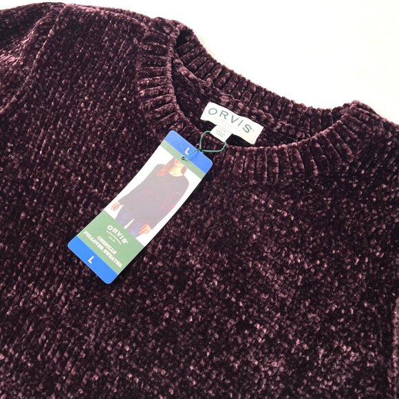 Orvis | Sweaters | Orvis Womens Chenille Pullover Sweater Plum L ...